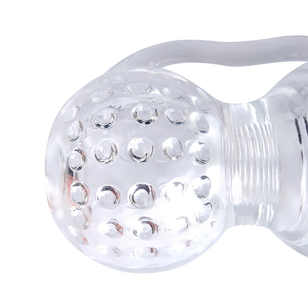 Masturbador Masculino em Silicone com Esferas Massageadoras Transparente :: Sex Shop Loja do Prazer